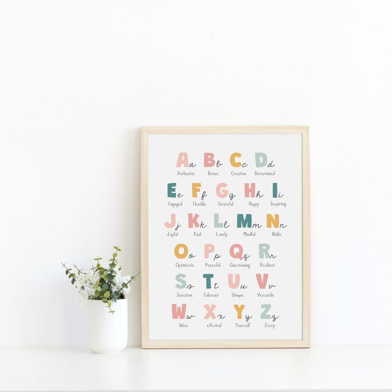 Alphabet Wall Print, Instant Download, Printable Wall Art, ABC Poster ...