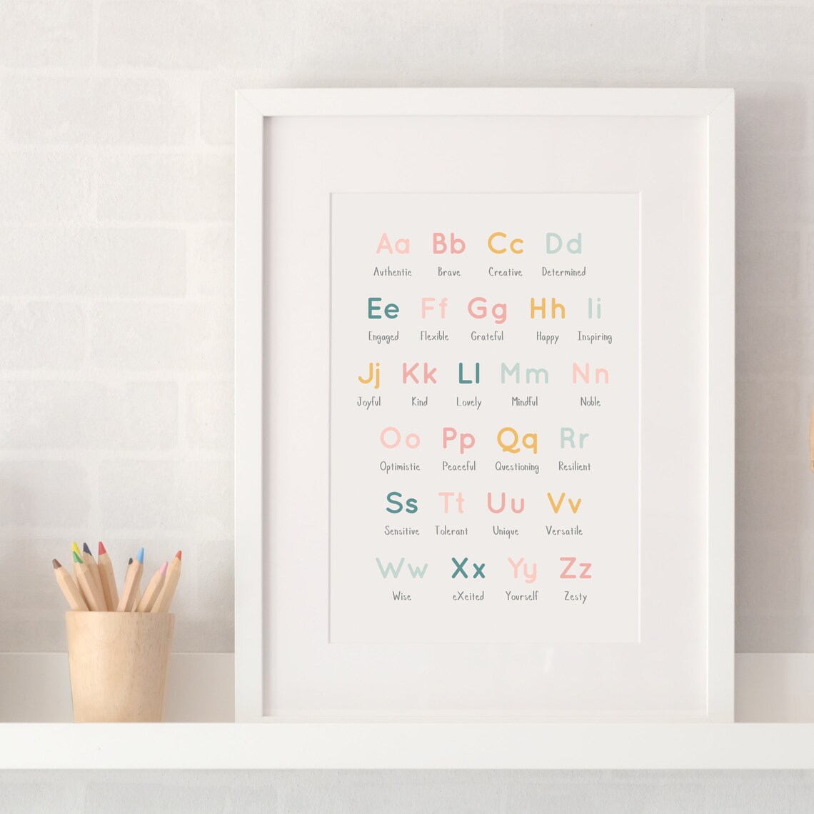 Alphabet Wall Print, Instant Download, Printable Wall Art, ABC Poster ...