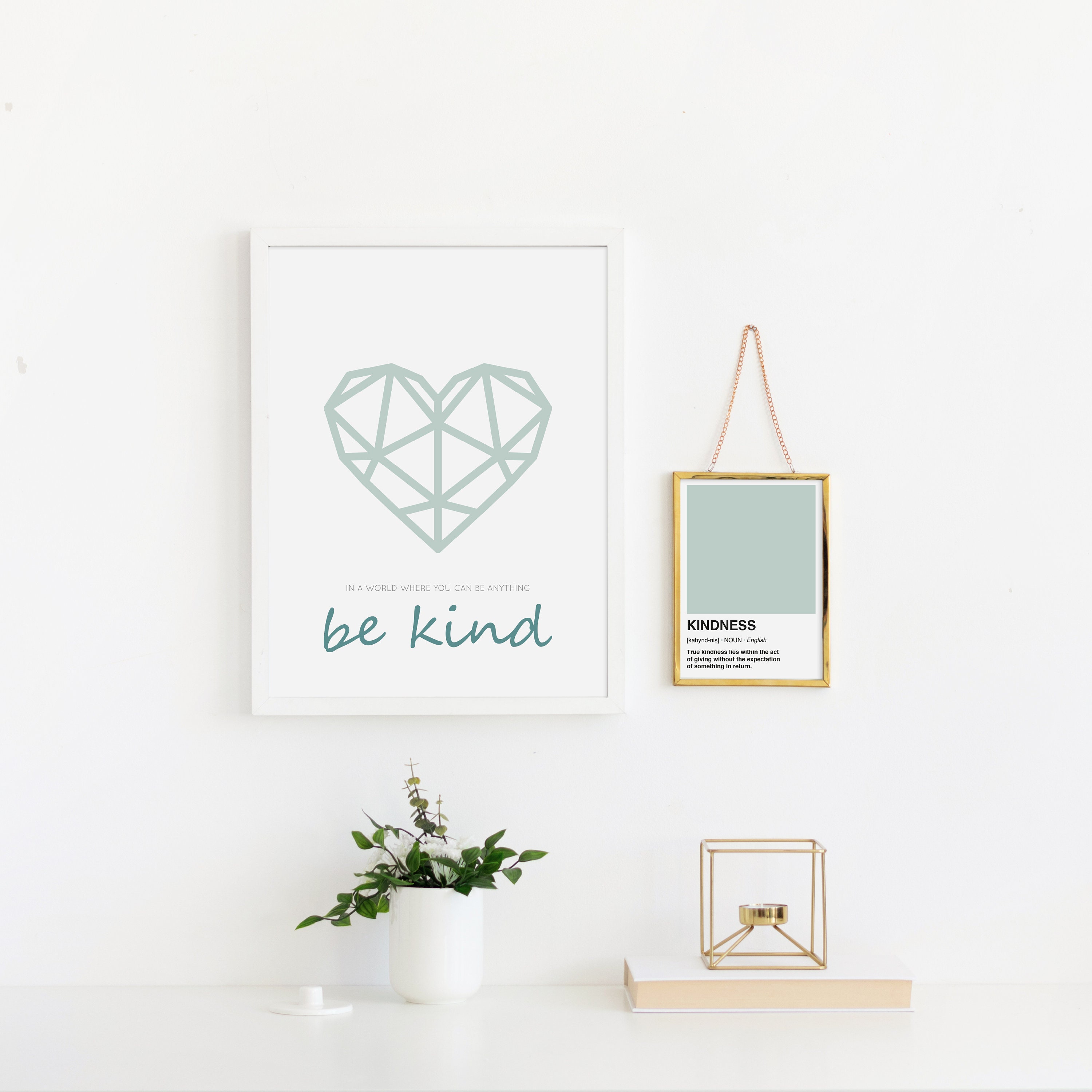 Be Kind Wall Print, Instant Download, Printable Wall Art, Heart Poster ...