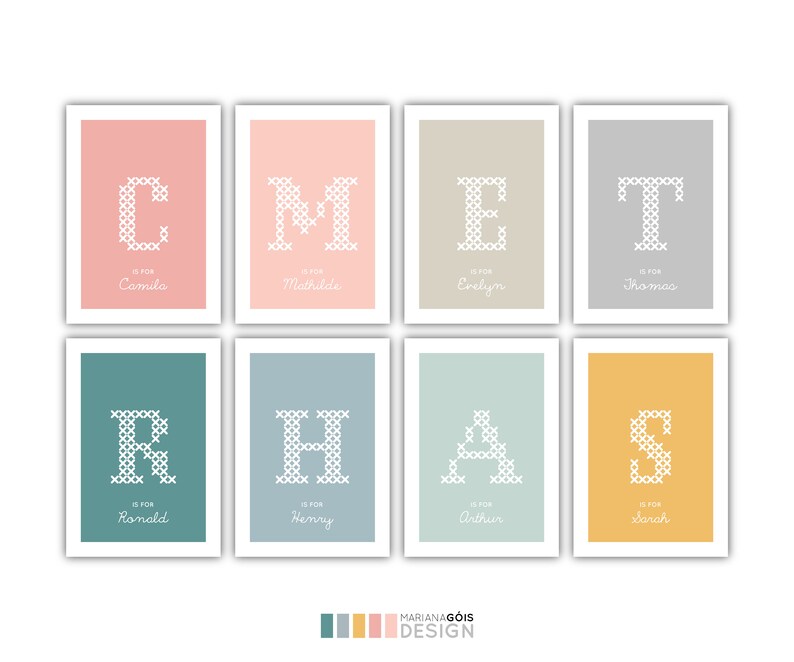 Personalized Name Wall Art, Instant Download, Printable, Monogram Sign ...