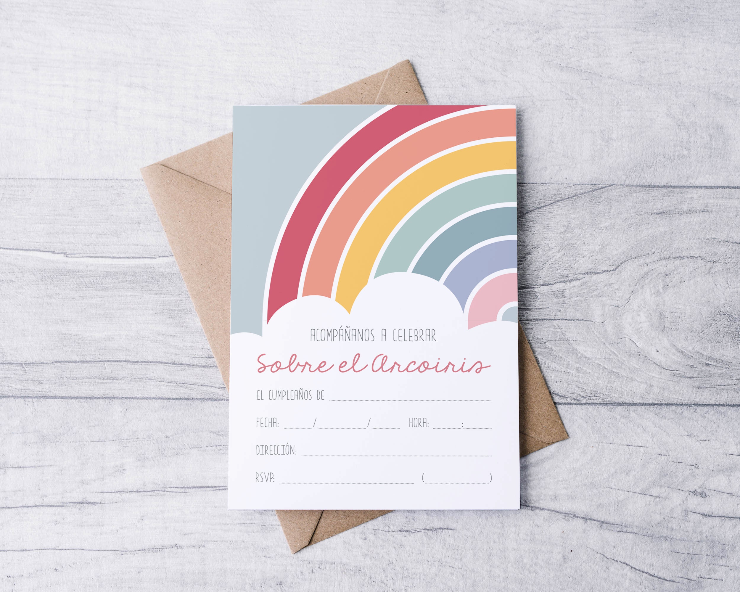 SPANISH Rainbow Party Kit Printable, Instant Download, Birthday Party ...