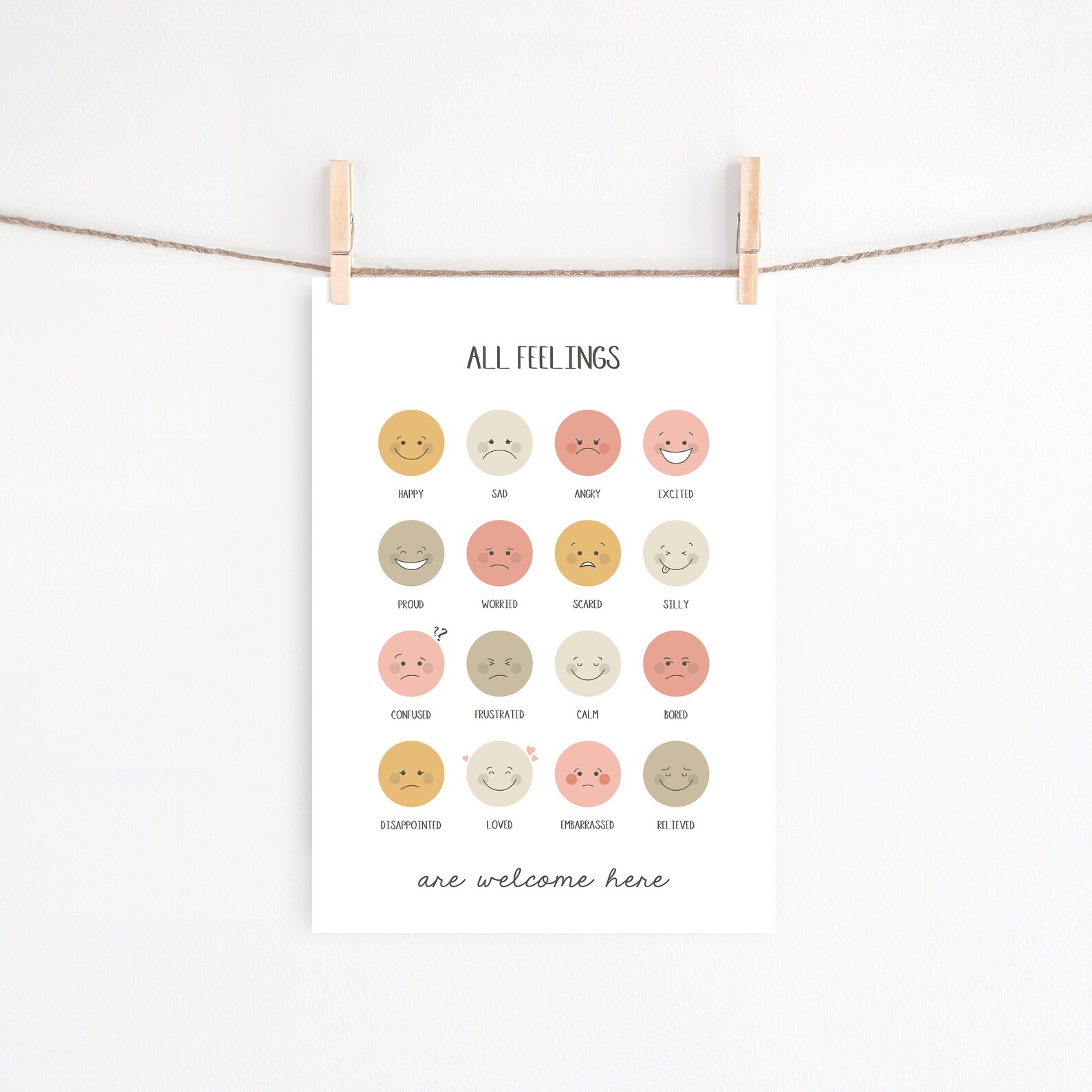 My Feelings Wall Print, Instant Download, Printable Wall Art, Feelings ...