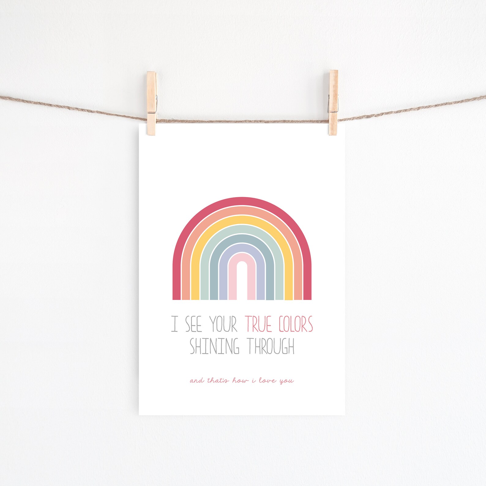 Rainbow Wall Print Instant Download Printable Wall Art True | Etsy