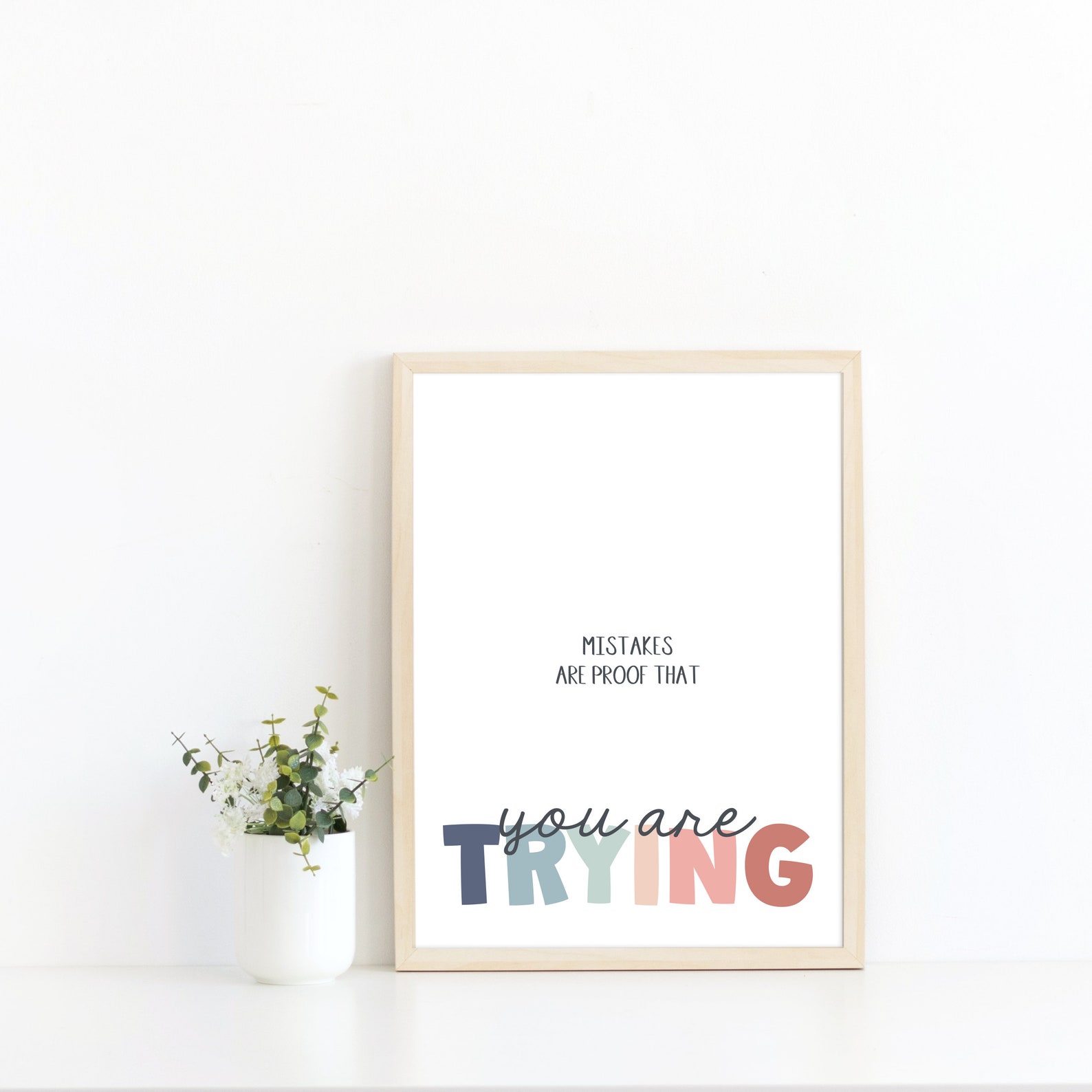 Mistakes Are Proof You Are Trying Poster, Growth Mindset Printable Wall ...