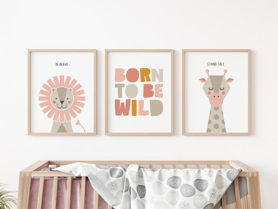 Set of 3 Jungle Theme Posters Printable Kids Wall Art Safari - Etsy