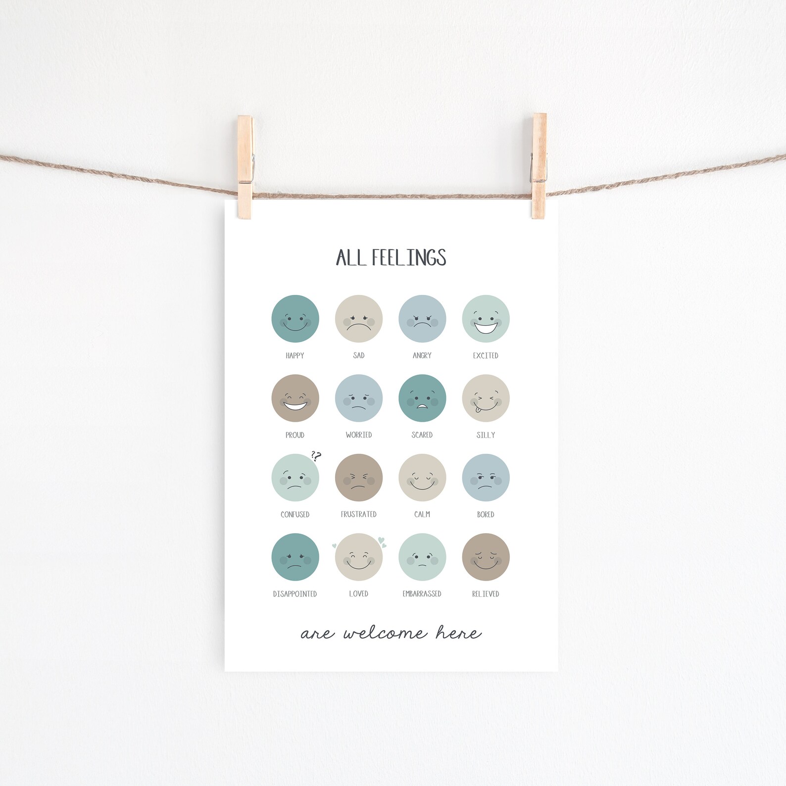 Set of 6 Learning Posters, Printable Kids Wall Art, Educational Posters ...