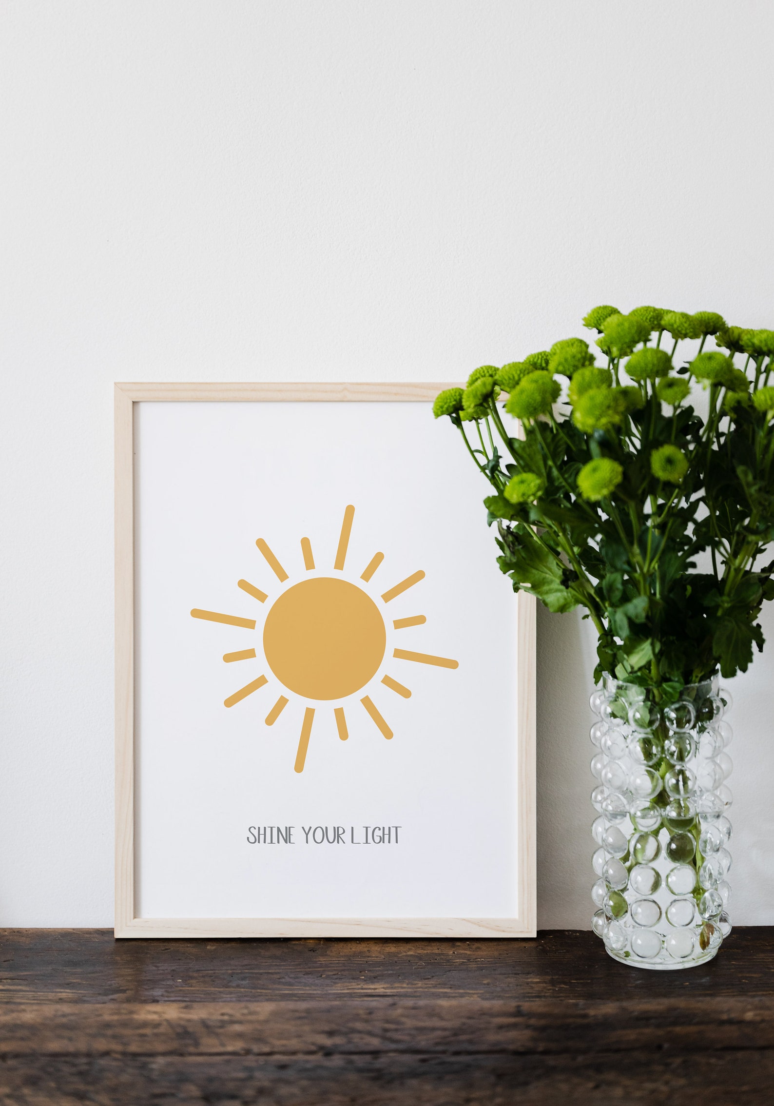 Yellow Sun Wall Print Instant Download Printable Wall Art | Etsy