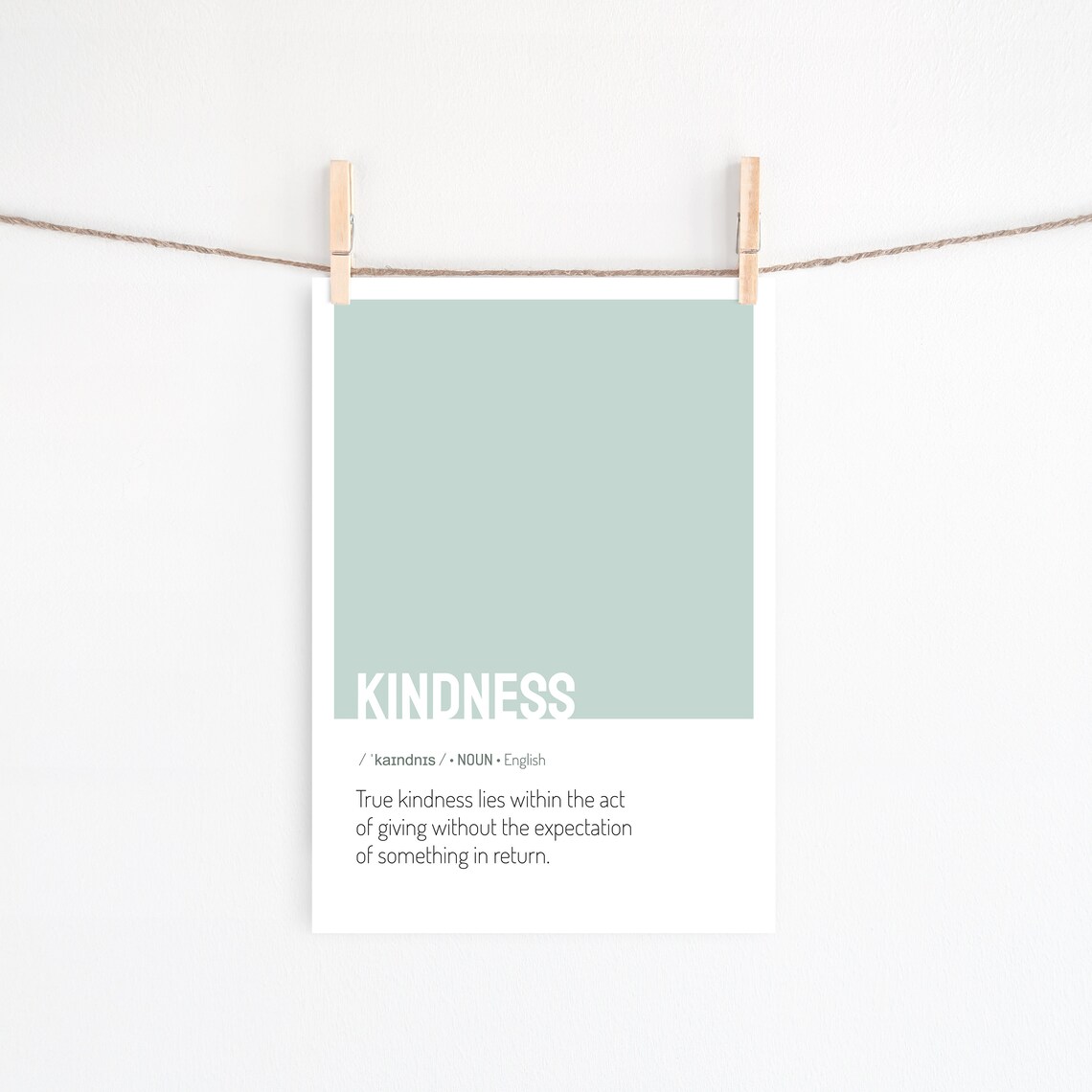 Kindness Definition Print, Block Color Poster, Dictionary Art ...