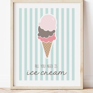 Ice Cream Wall Print, Instant Download, Printable Wall Art, All You ...