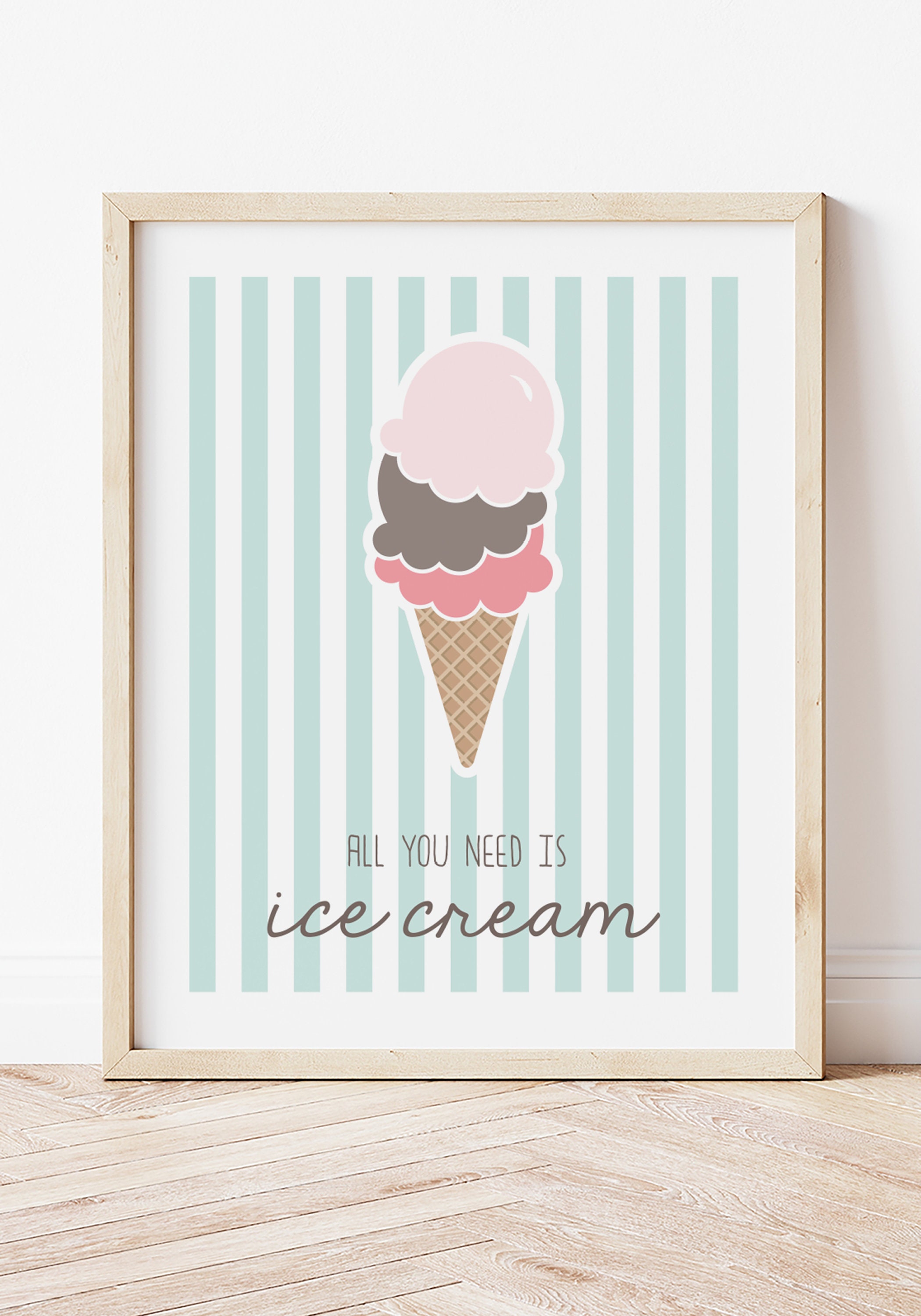 Ice Cream Wall Print, Instant Download, Printable Wall Art, All You ...