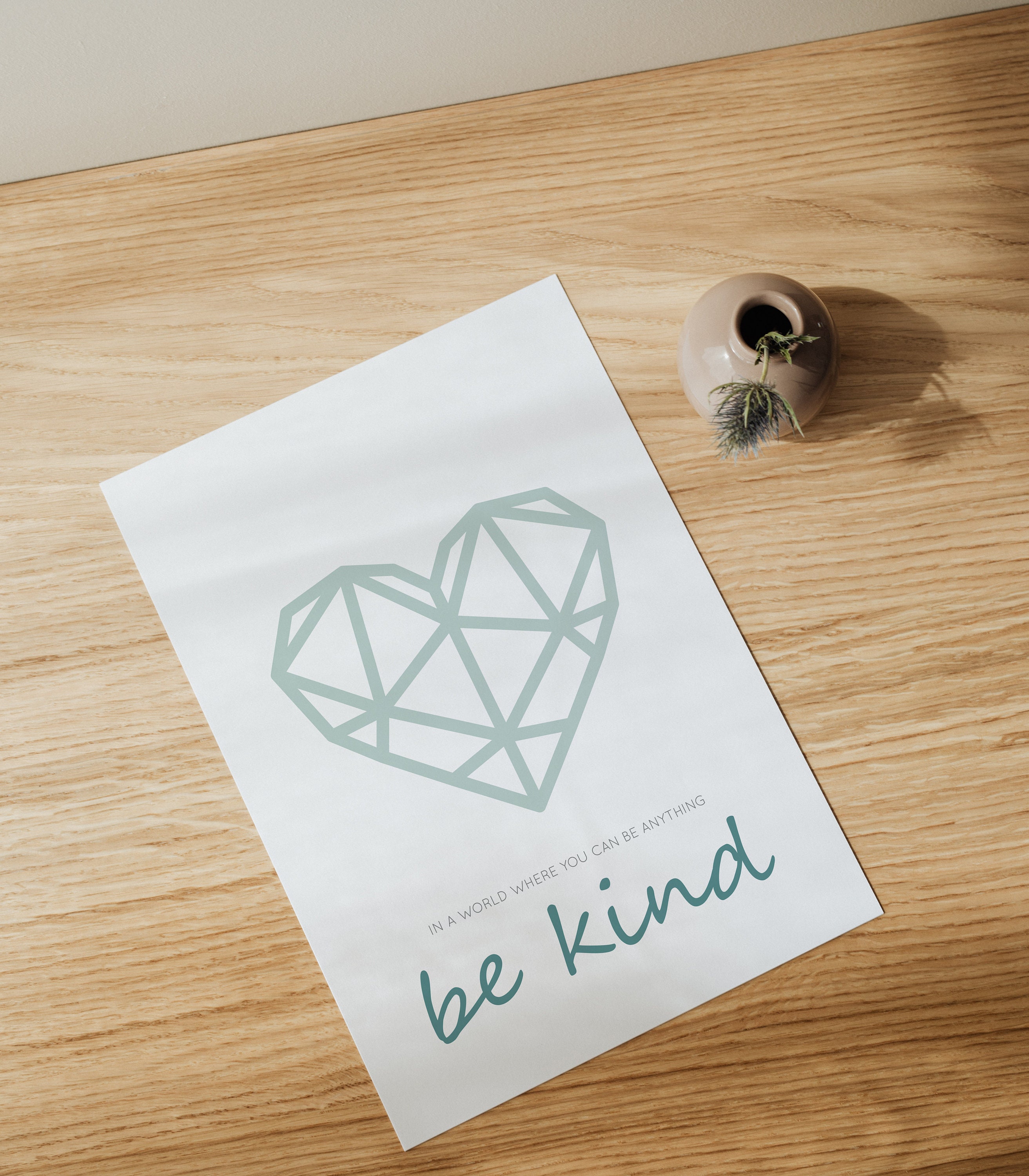 Be Kind Wall Print, Instant Download, Printable Wall Art, Heart Poster ...