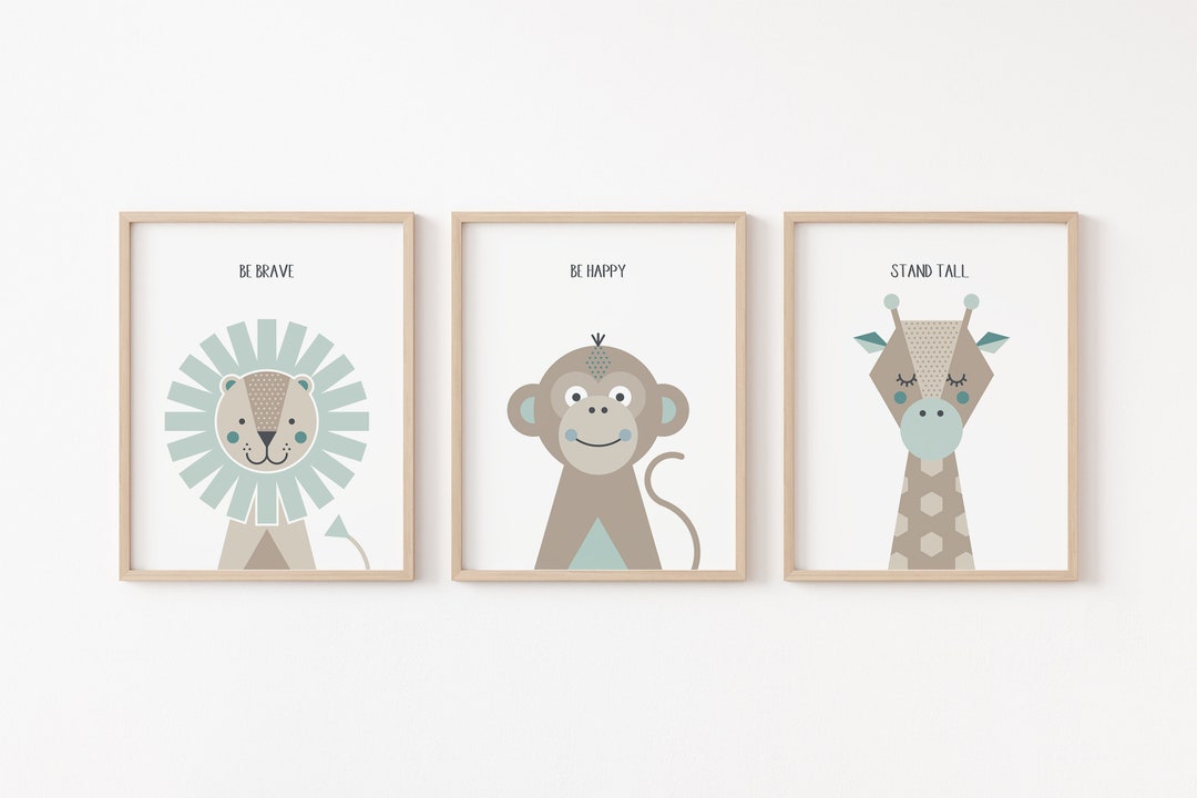 Set of 3 Jungle Theme Posters, Printable Kids Wall Art, Safari Nursery ...