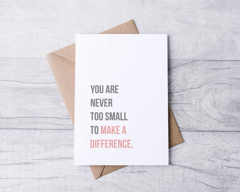 Never Too Small to Make a Difference Instant Download - Etsy