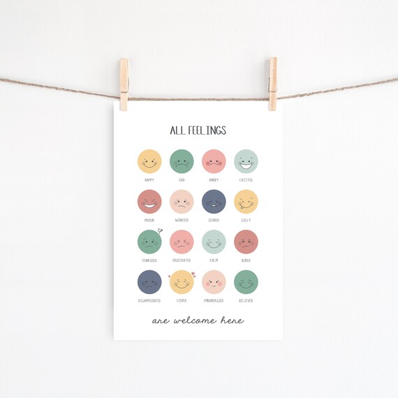 My Feelings Poster Classroom Printable Wall Art Rainbow - Etsy