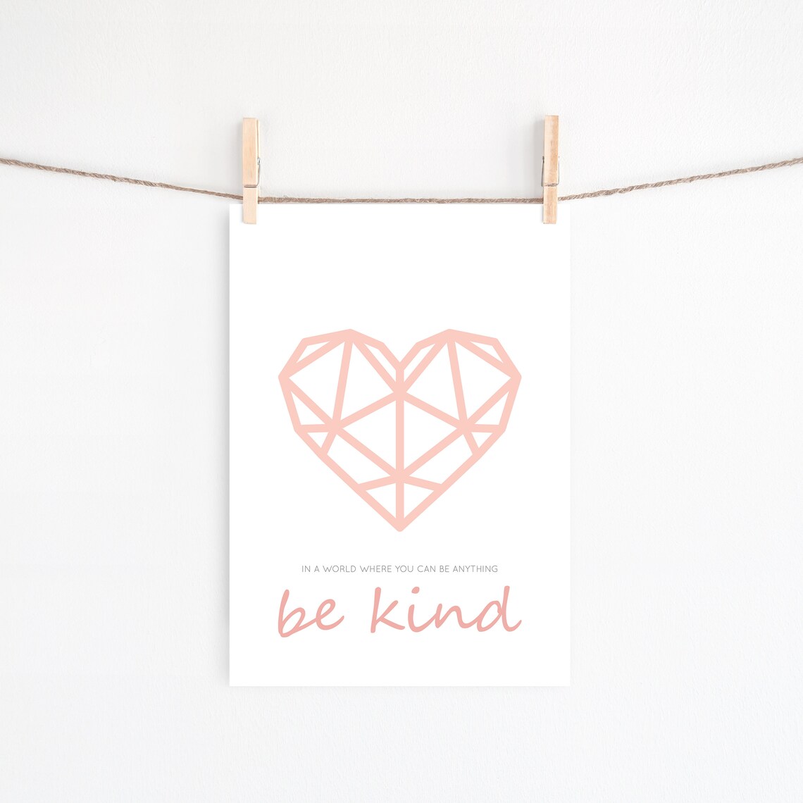 Be Kind Wall Print, Instant Download, Printable Wall Art, Heart Poster ...