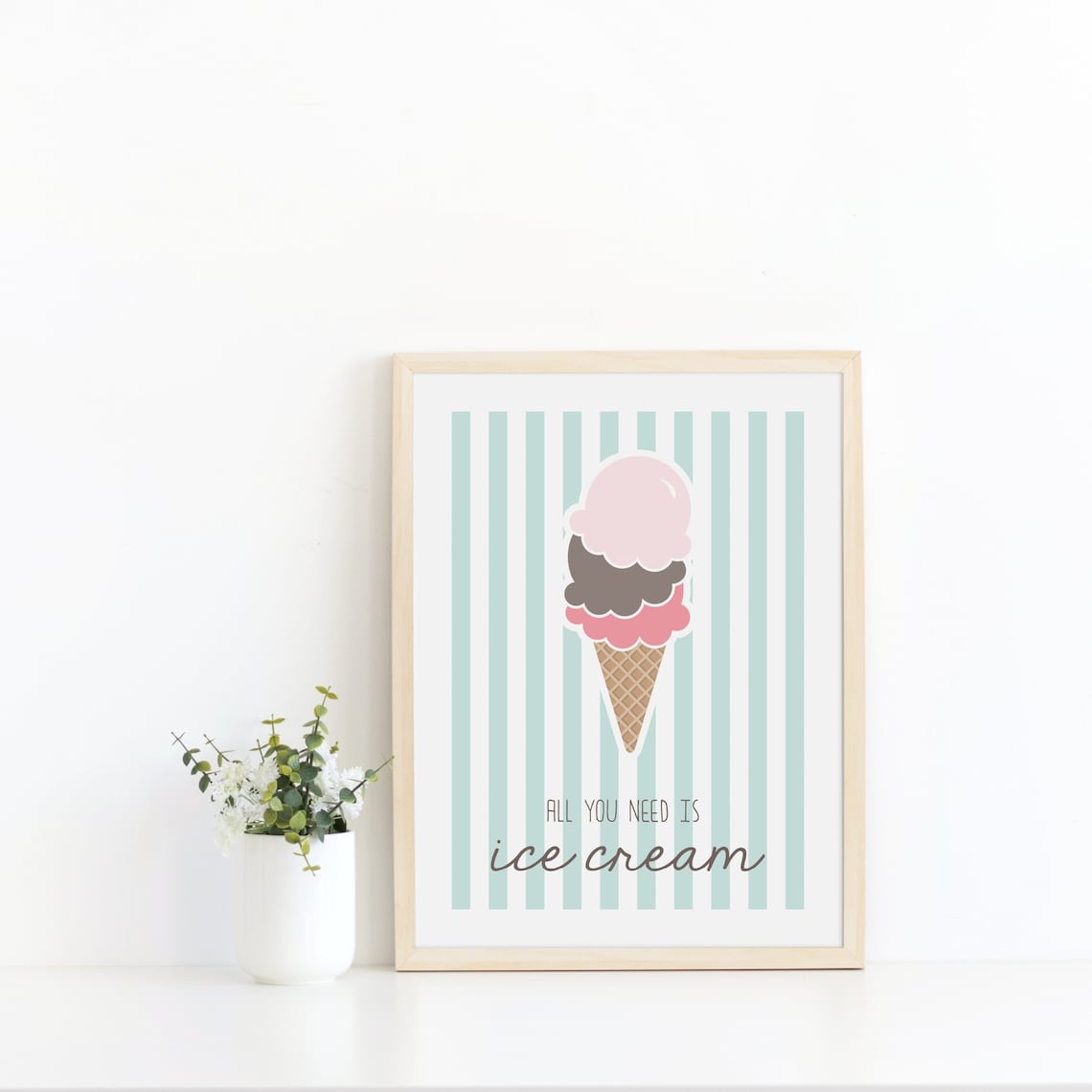 Ice Cream Wall Print, Instant Download, Printable Wall Art, All You ...