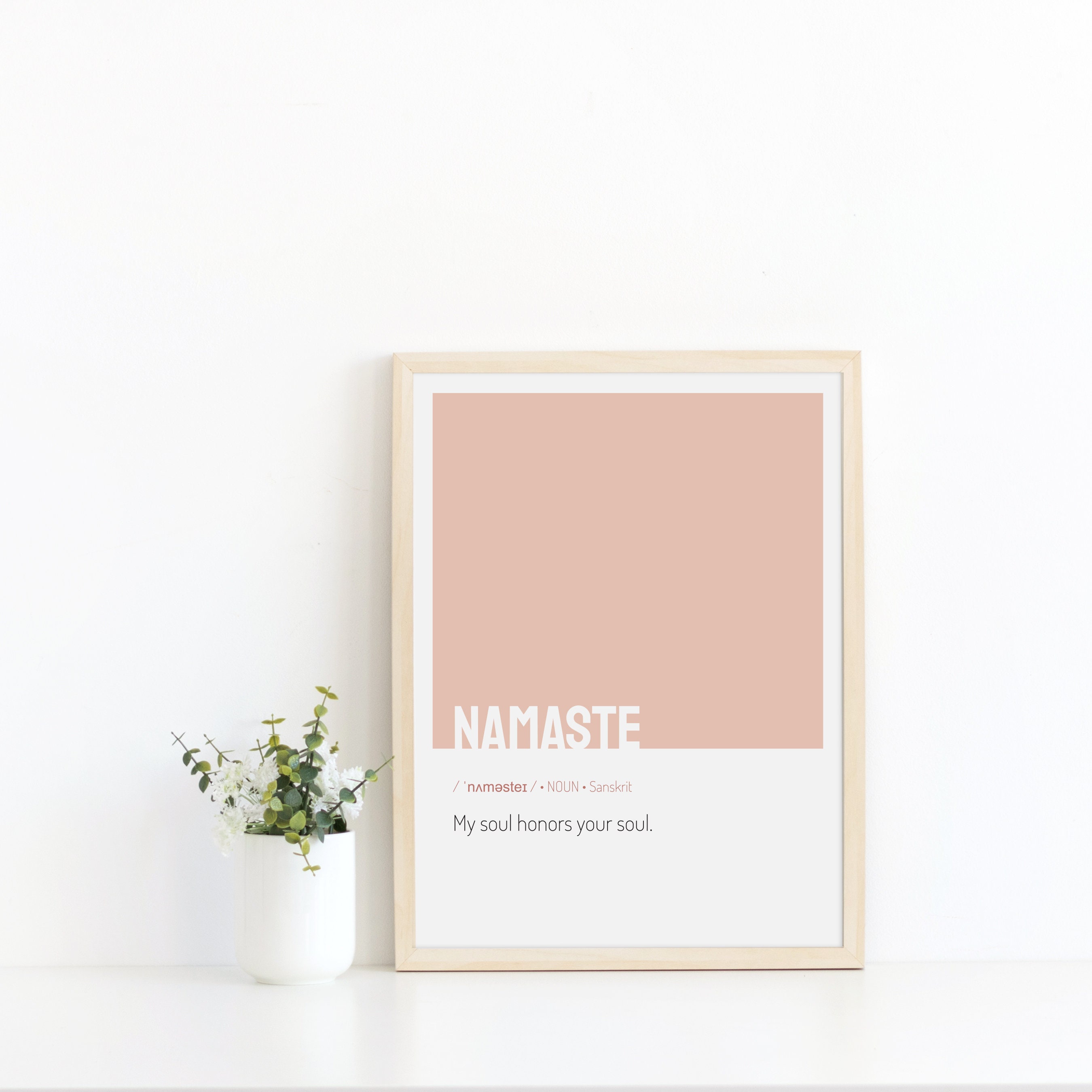 Namaste Definition Print, Block Color Poster, Yoga Studio Decor ...