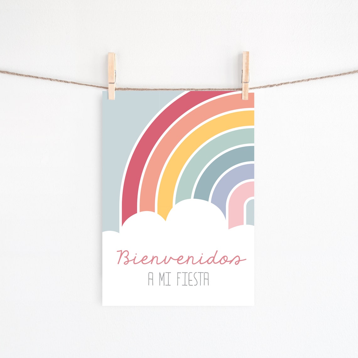 SPANISH Rainbow Party Kit Printable, Instant Download, Birthday Party ...