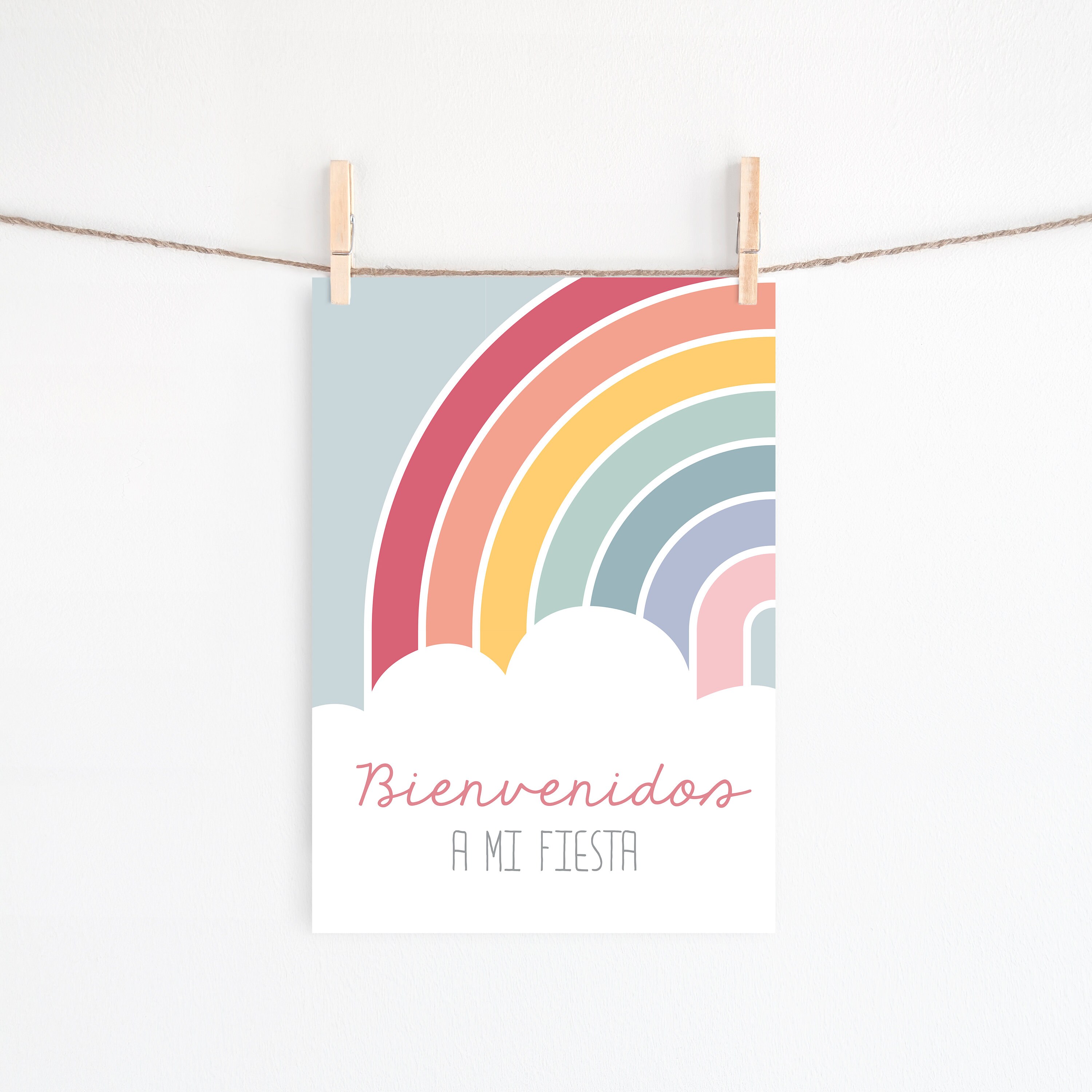 SPANISH Rainbow Party Kit Printable, Instant Download, Birthday Party ...