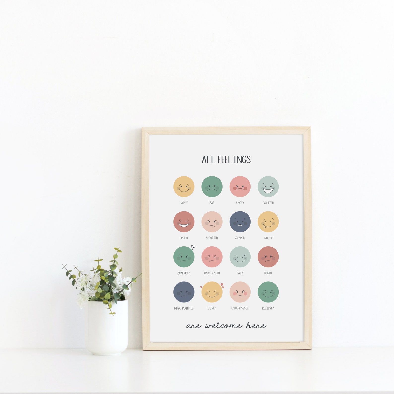 My Feelings Poster, Classroom Printable Wall Art, Rainbow Colors ...