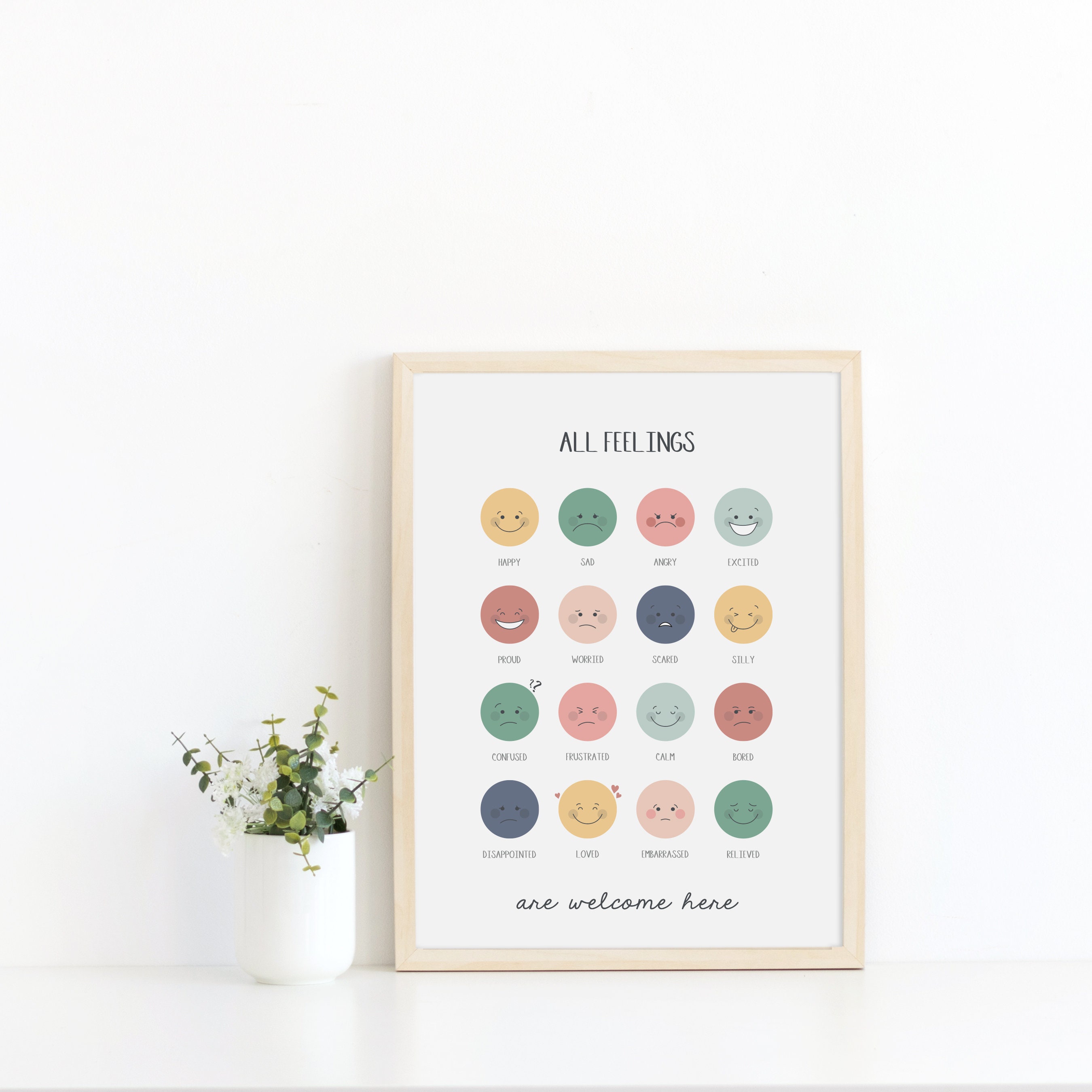 My Feelings Poster, Classroom Printable Wall Art, Rainbow Colors ...