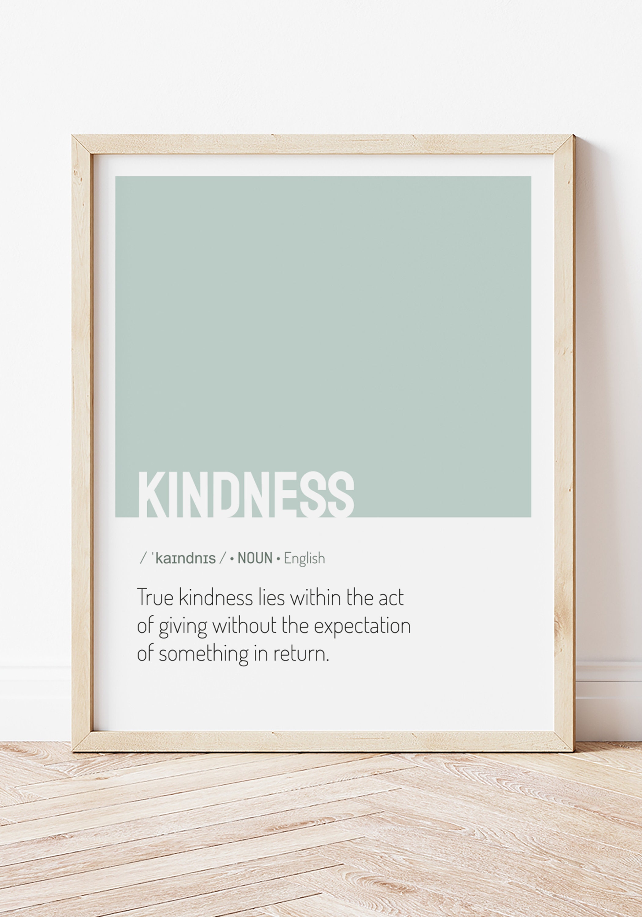 Kindness Definition Print, Block Color Poster, Dictionary Art ...