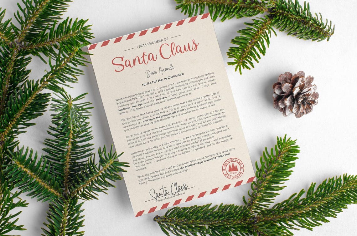 Customizable Santa Claus Letter for Kids | Editable & Printable in ...