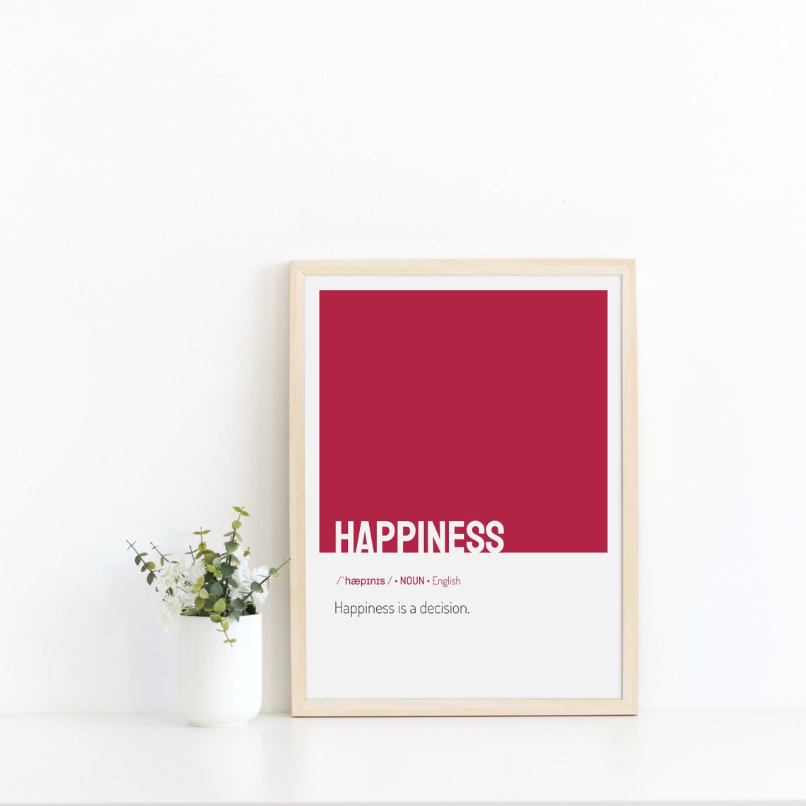 Happiness Definition Poster, Dictionary Art, Instant Download ...