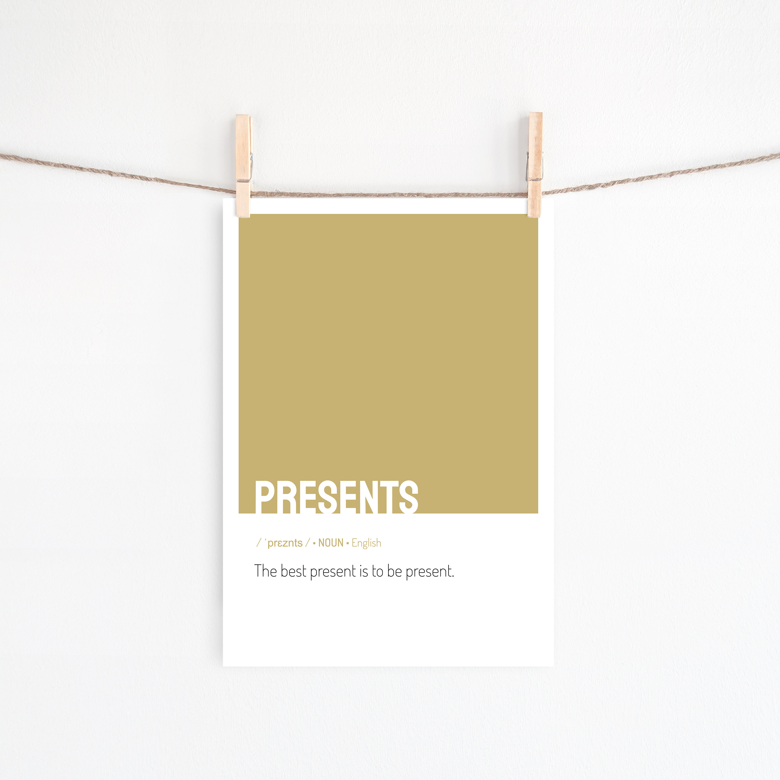 Modern Holiday Printable, Instant Download, Presents Definition Poster ...