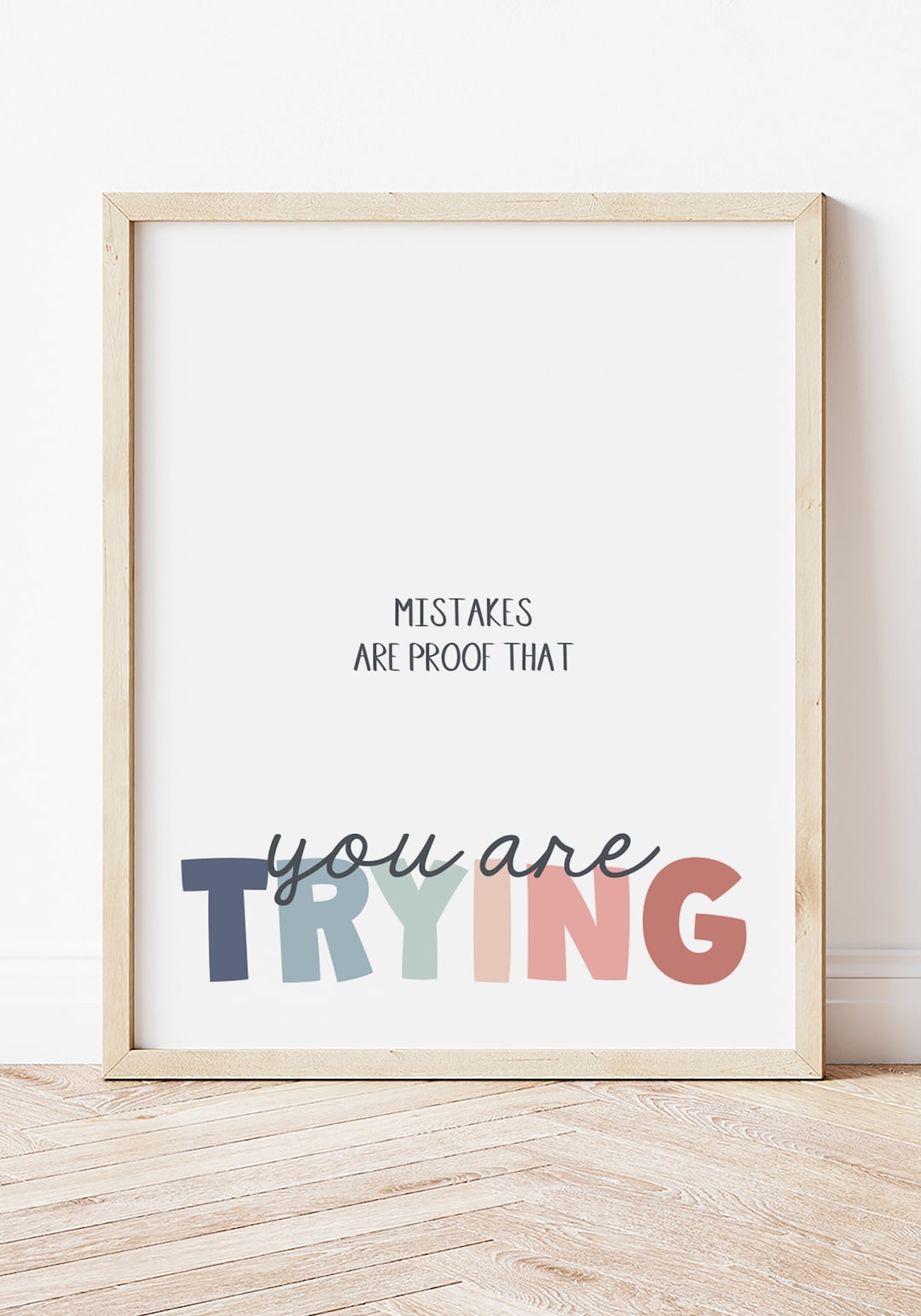 Mistakes Are Proof You Are Trying Poster, Growth Mindset Printable Wall ...