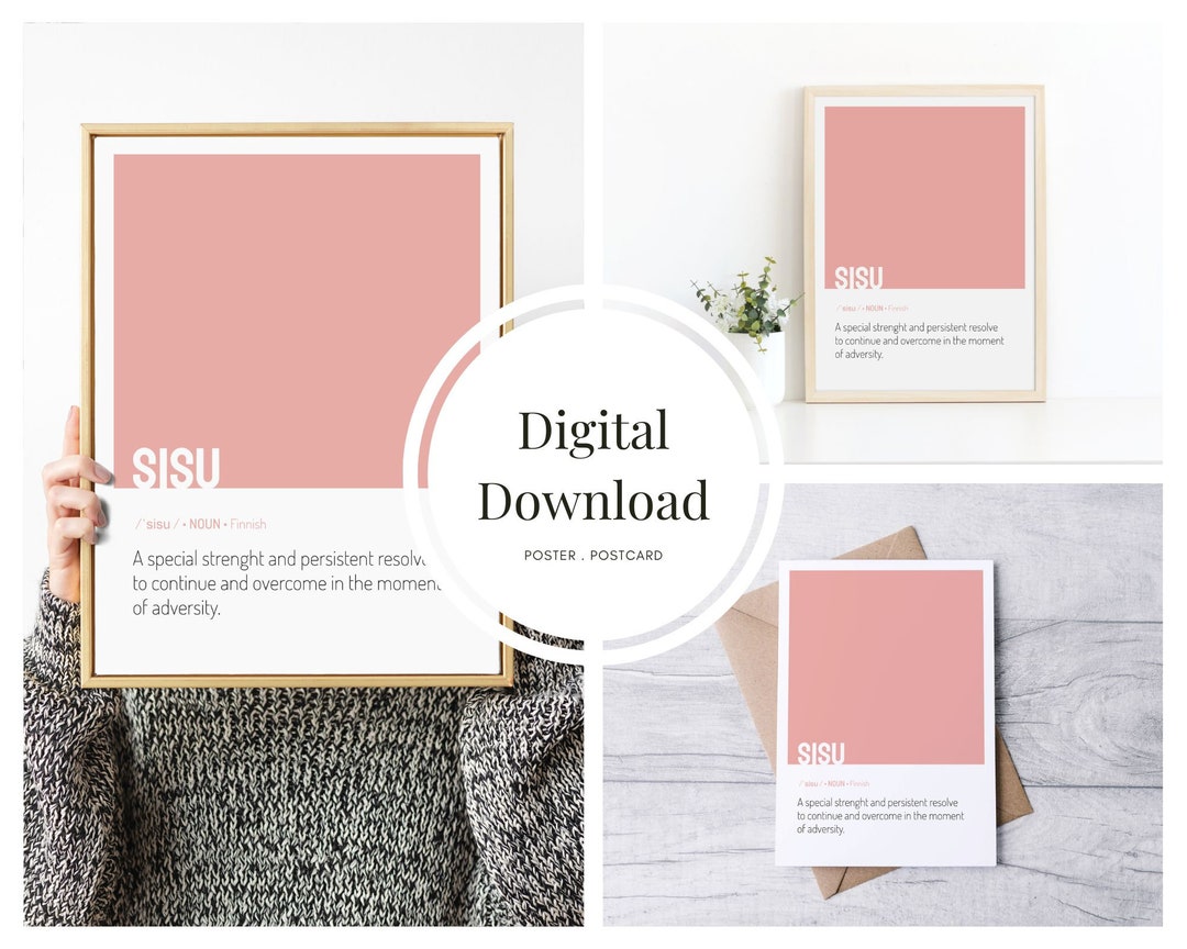 Sisu Definition Printable Art, Minimalist Home Decor, Dictionary Art ...