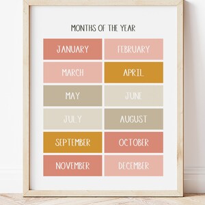 Months of the Year Printable, Instant Download, Printable Wall Art ...