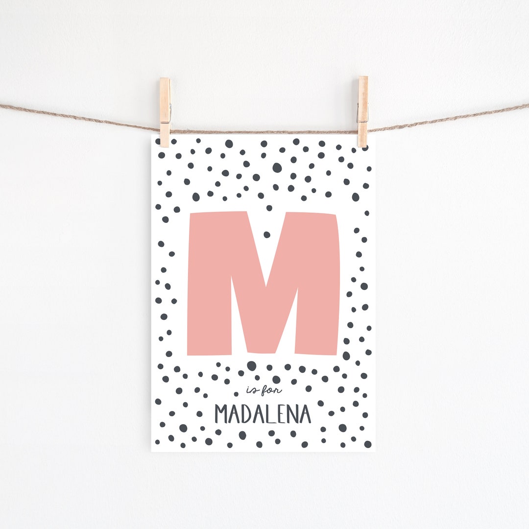 Custom Initial Poster, Personalized Name Printable, Name Print, Nursery ...