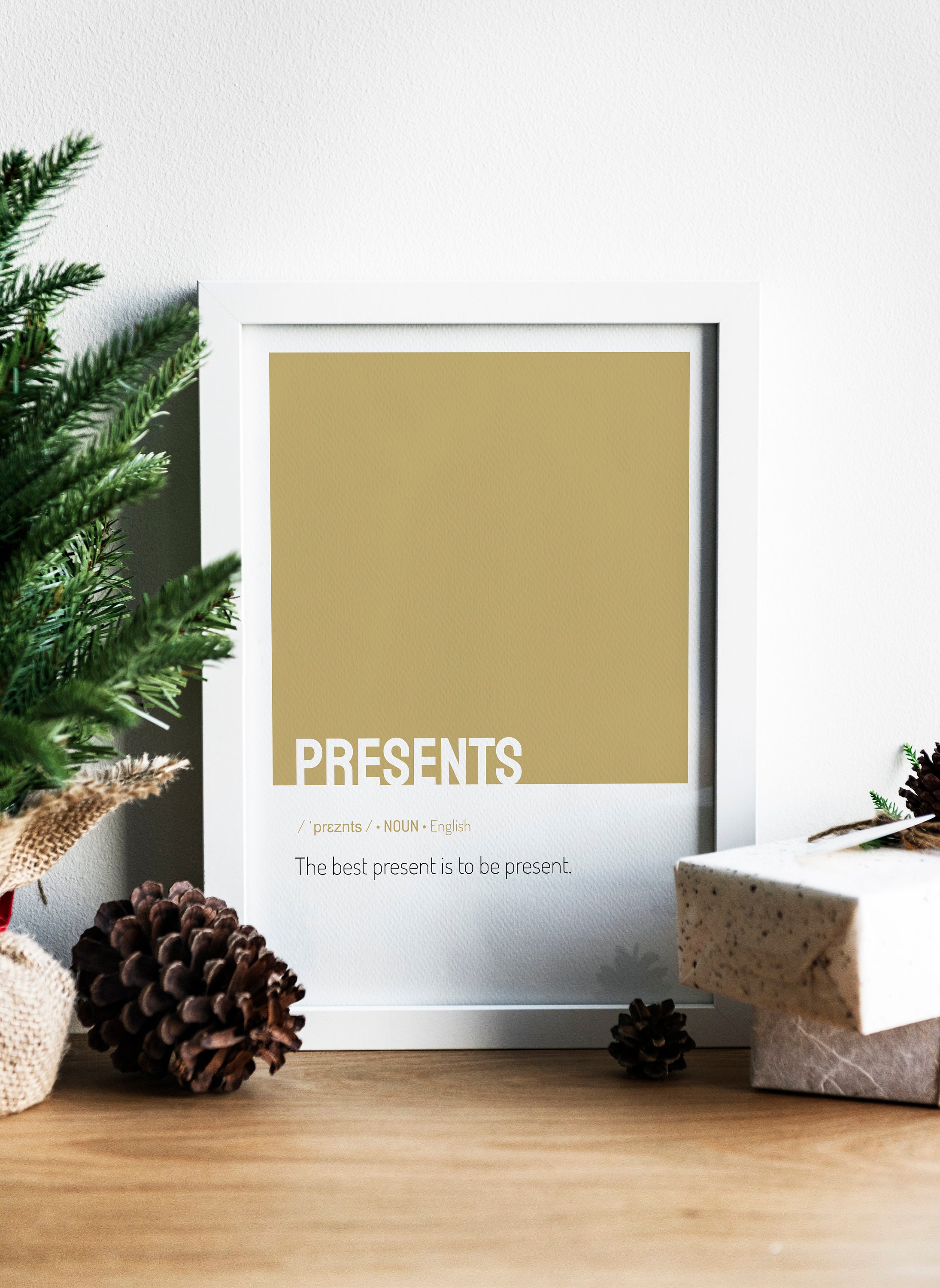Modern Holiday Printable, Instant Download, Presents Definition Poster ...
