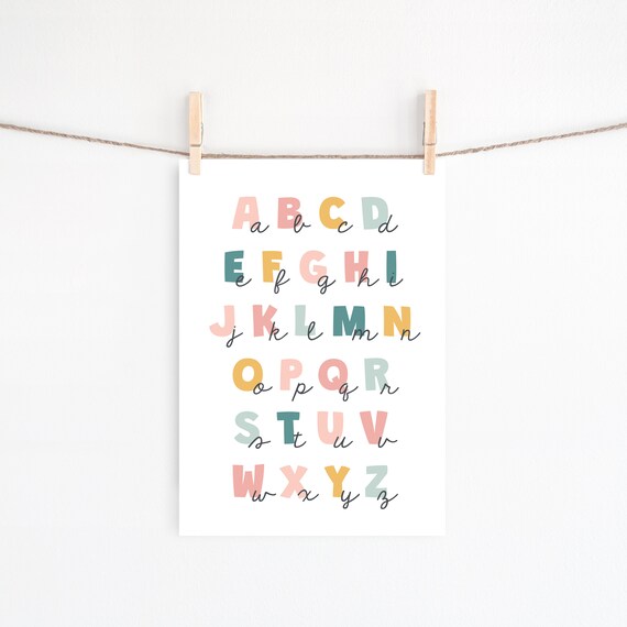 Etsy Alphabet Wall Poster Art