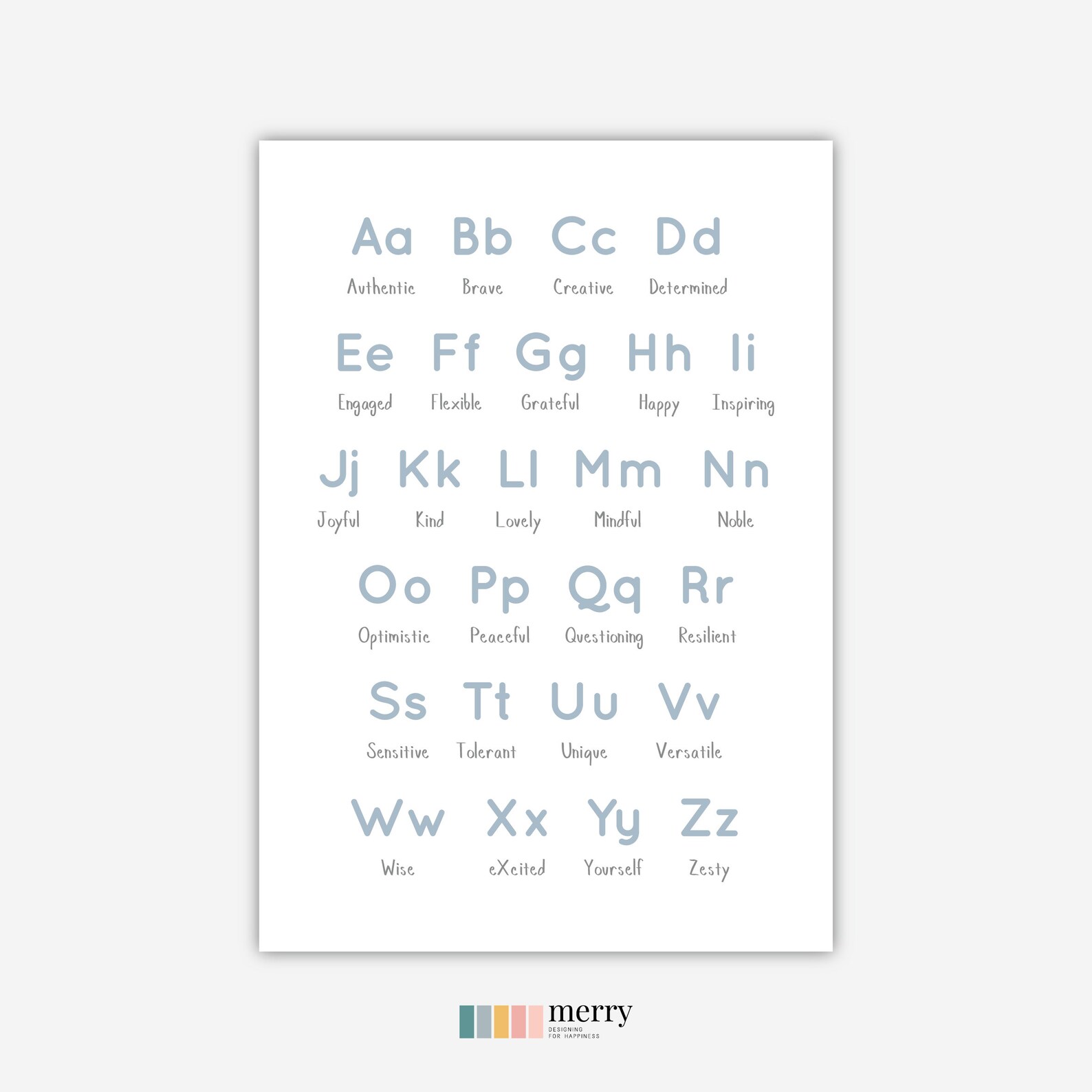 Alphabet Wall Print, Instant Download, Printable Wall Art, ABC Poster ...