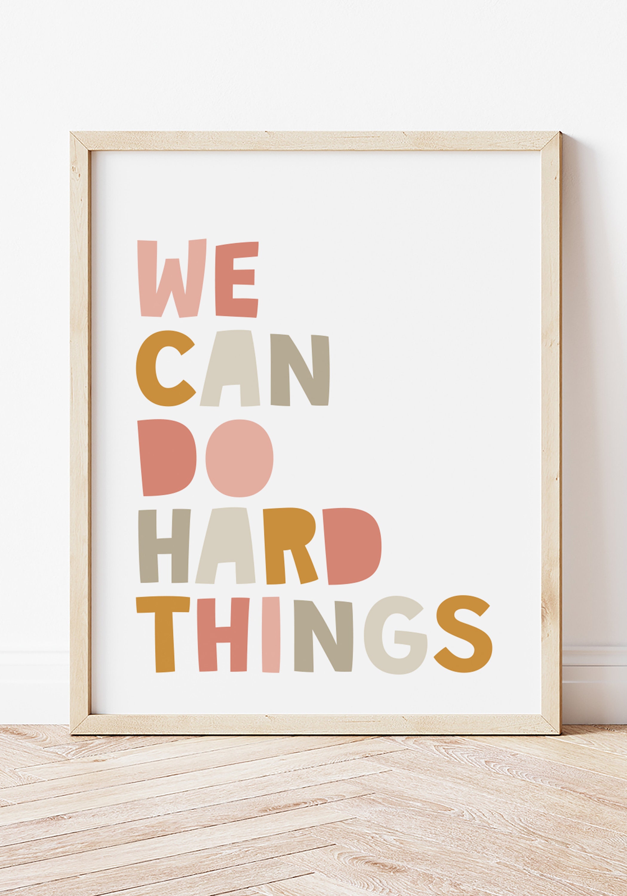 We Can Do Hard Things Poster, Growth Mindset Quote, Pastel Colors ...