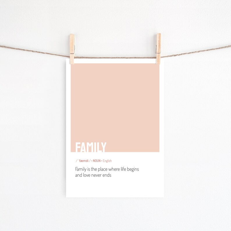 Set of 4 Block Color Posters, Family Bundle, Digital Download, Home ...