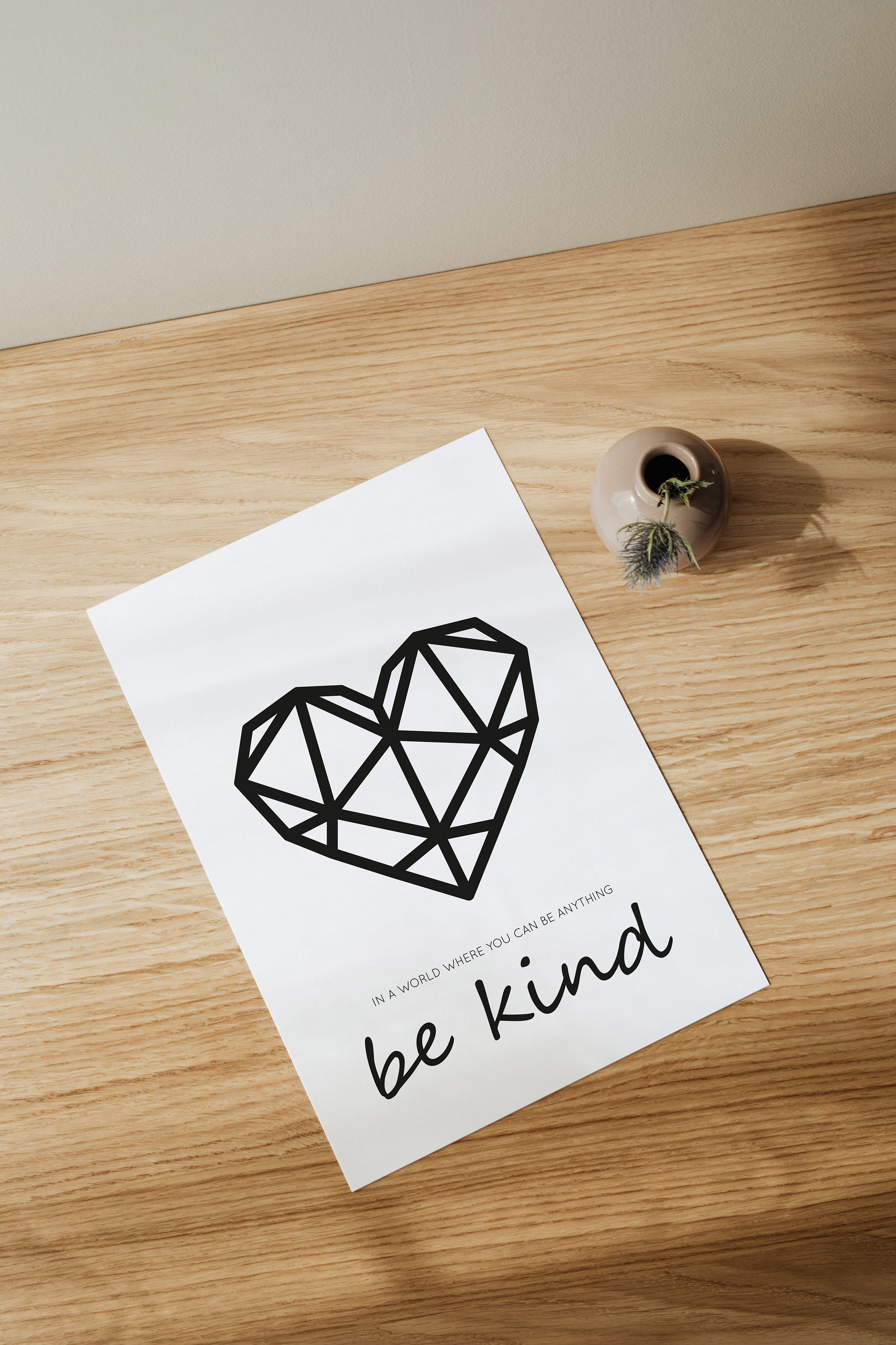 Be Kind Wall Print Instant Download Black and White - Etsy UK