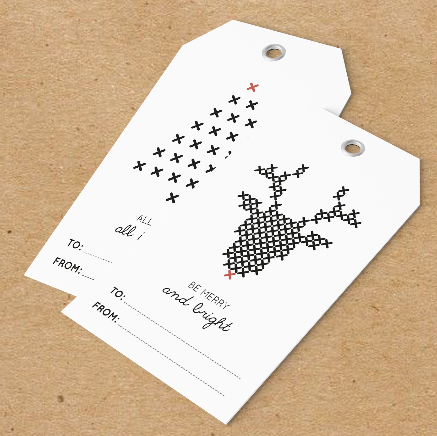 Printable Christmas Tags Set of 9 Christmas Gift Labels - Etsy