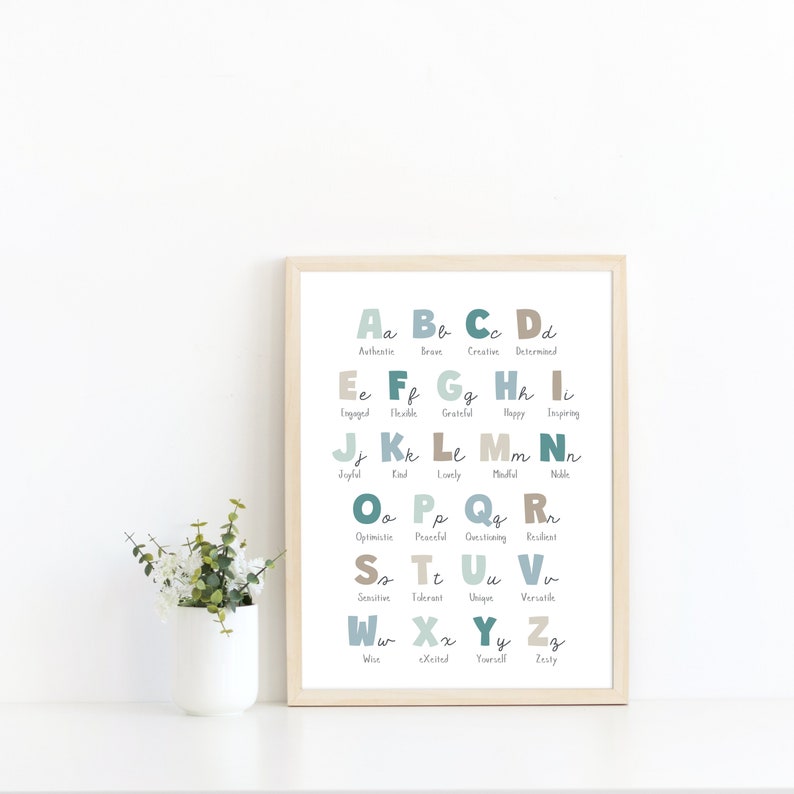 Alphabet Wall Print, Instant Download, Printable Wall Art, ABC Poster ...