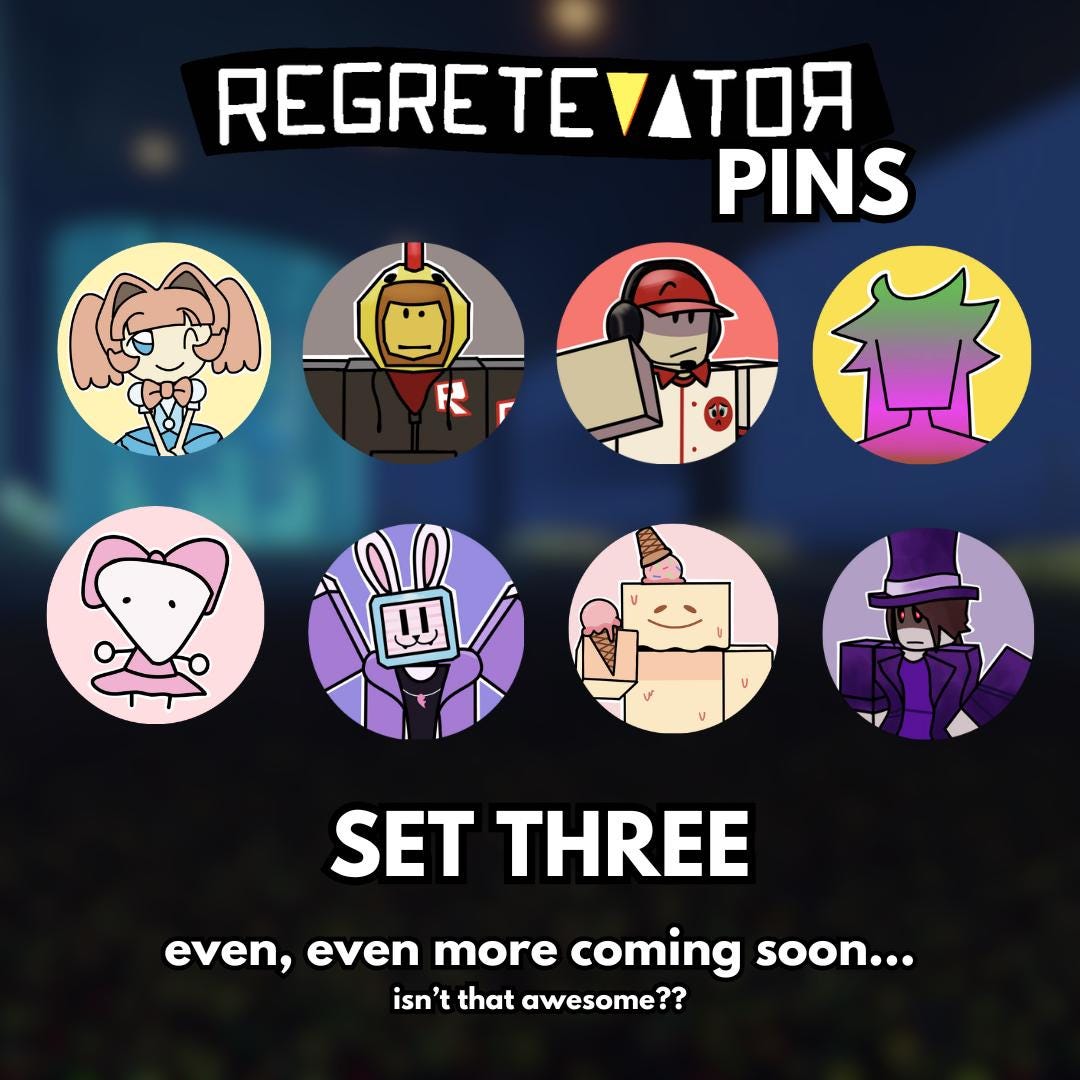 REGRETEVATOR Pin(s) SET THREE - Etsy