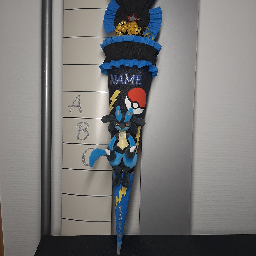 School Cone Candy Cone POKEMON LUCARIO Plush Sturdy 85 Cm Blank Total ...