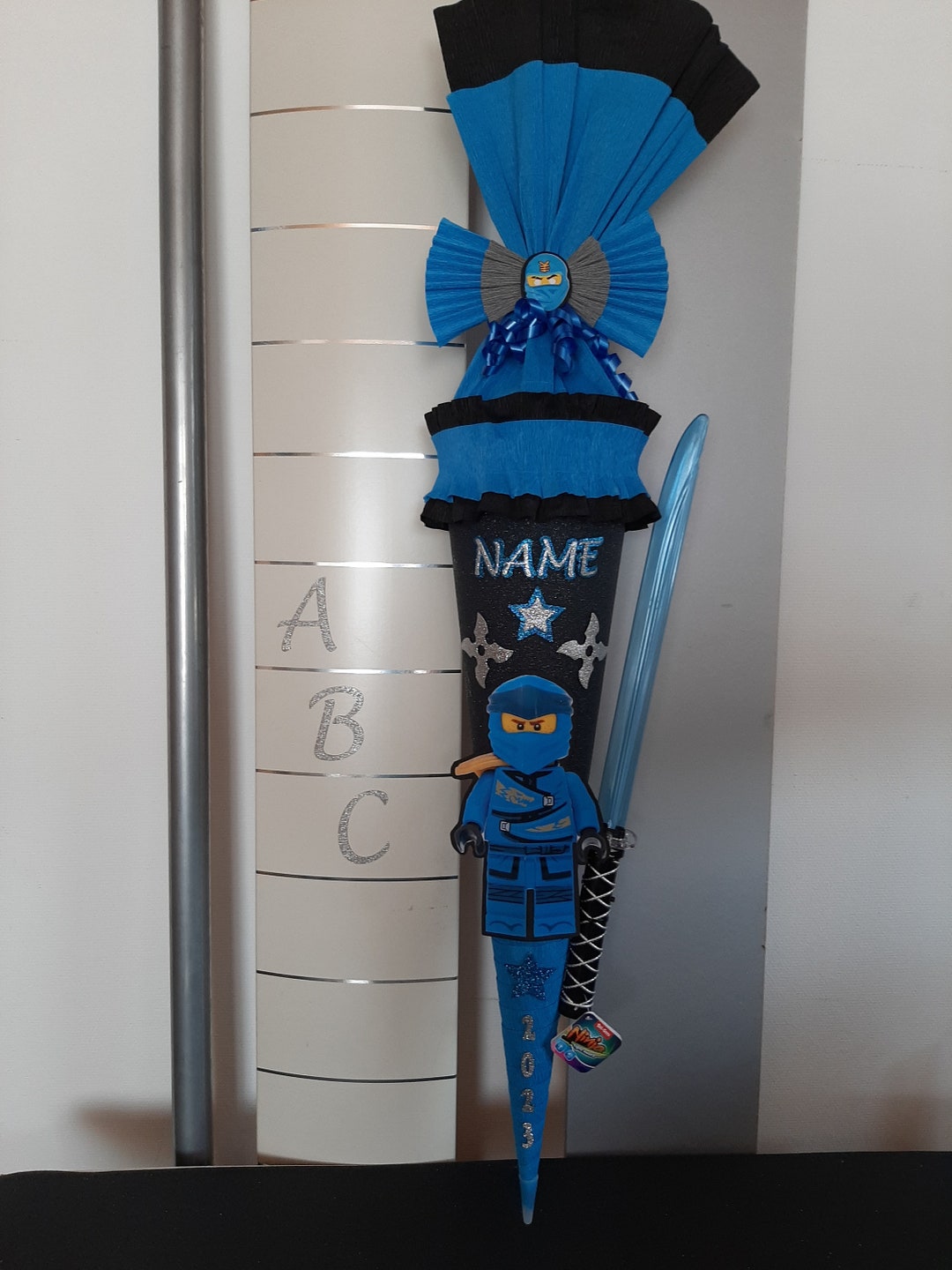 School Cone Candy Cone Ninjago JAY Blue Motif With Lightsaber Stable 85 ...