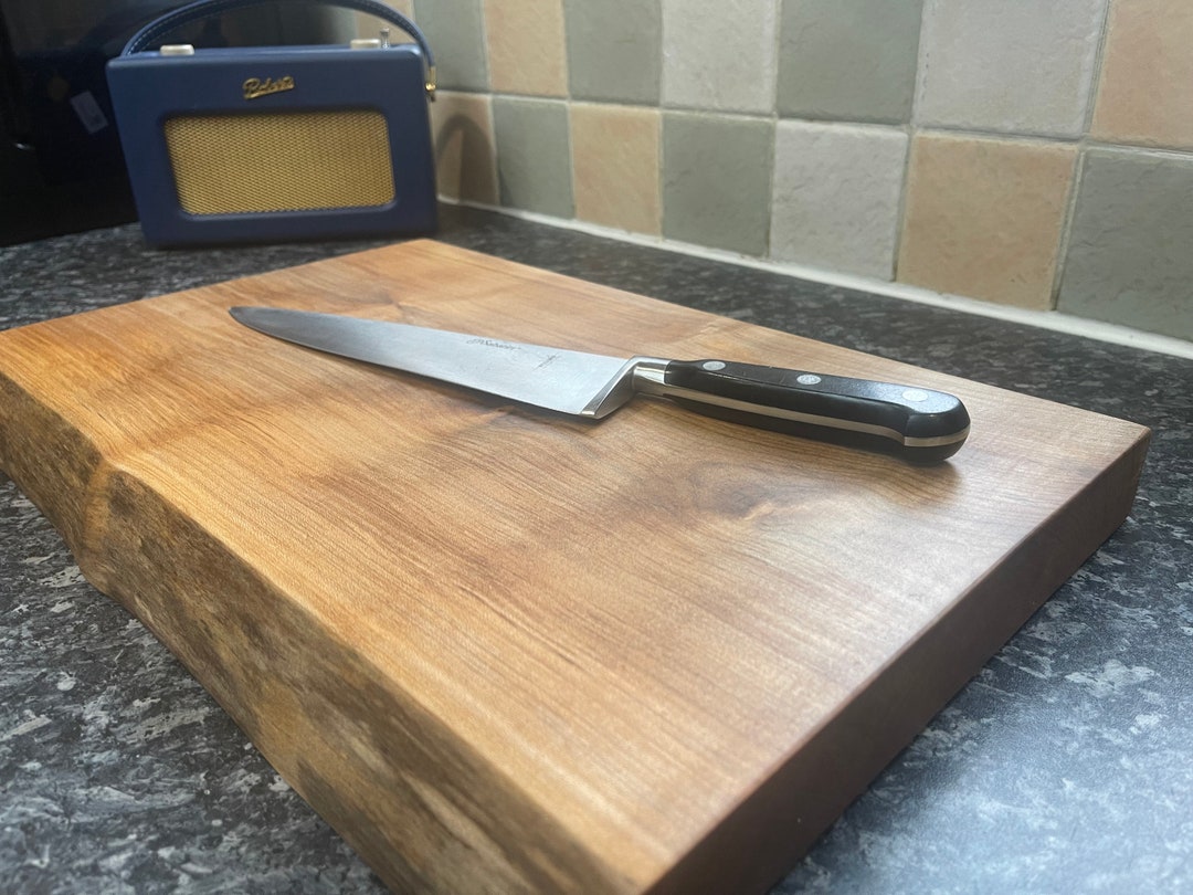 Waney Edge Wooden Chopping Board - Live Edge Oak Cutting Board - Custom ...