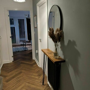 Rustic Radiator Cover With Hairpin Legs - Scaffold Board Hallway Table ...