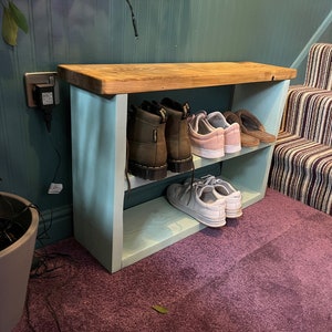 Bespoke Solid Wood Shoe Rack/bench Rustic Shoe Storage - Etsy