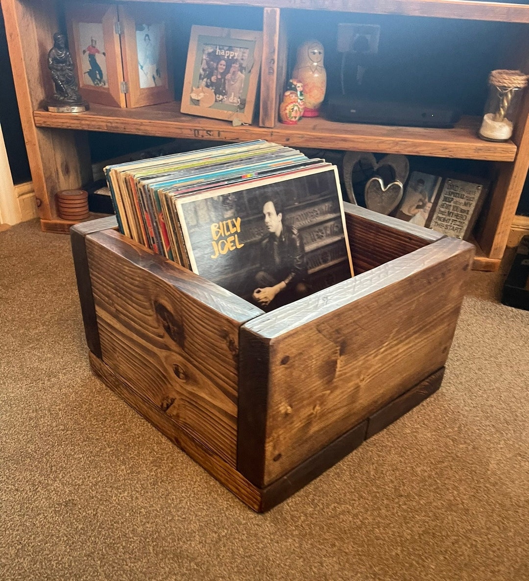 Record Storage Crate for Vinyl Record Box Records Media Storage Unit ...