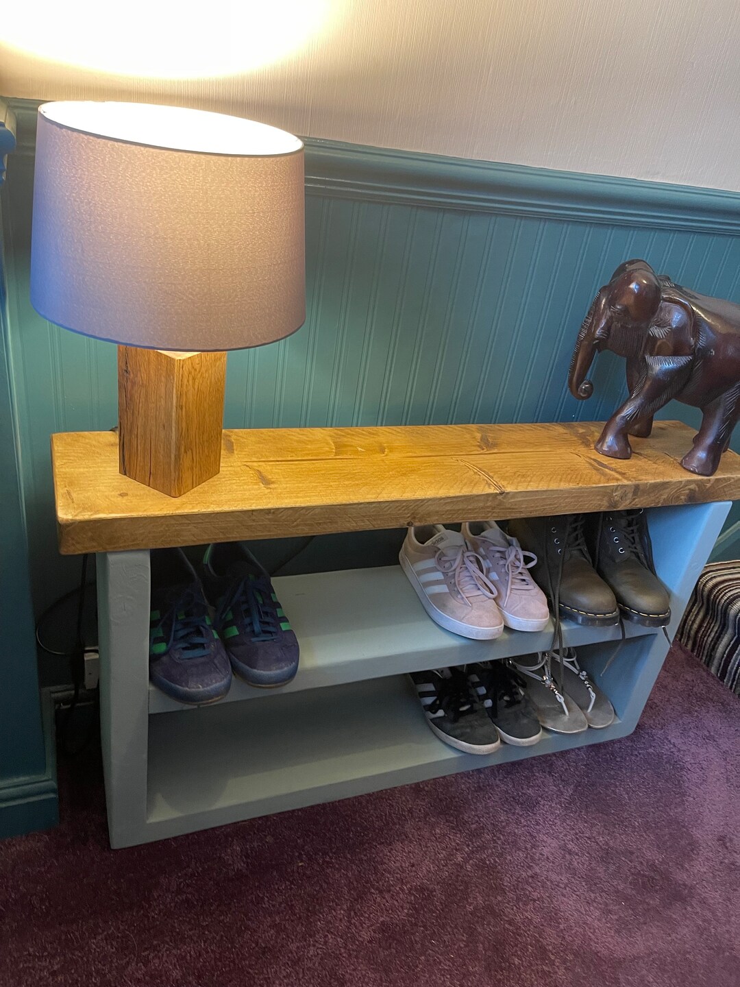 Hamdmade Solid Wood Chunky Shoe Rack/bench Solid Wooden Shoe - Etsy