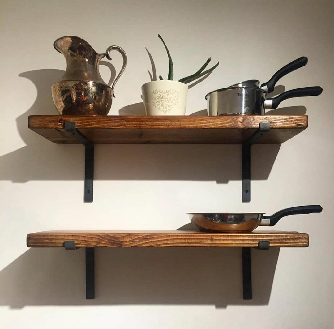 Stunning Rustic Shelf (30cm Deep) Made From Reclaimed Scaffold Board ...